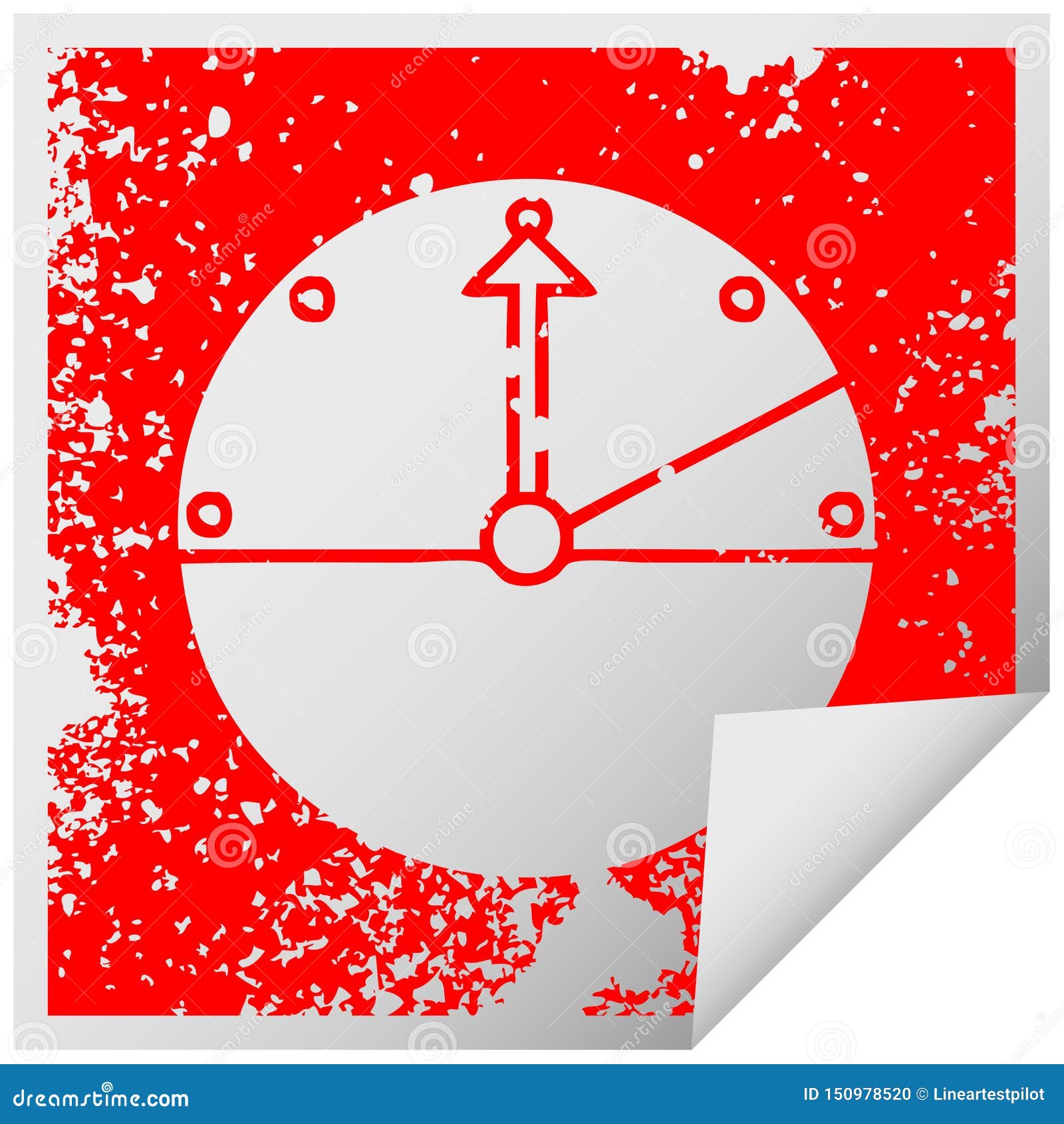A Creative Distressed Square Peeling Sticker Symbol Speedometer Stock ...