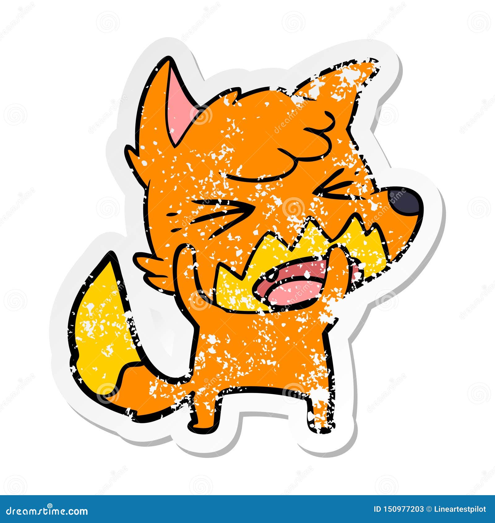 A Creative Distressed Sticker of a Angry Cartoon Fox Stock Vector ...
