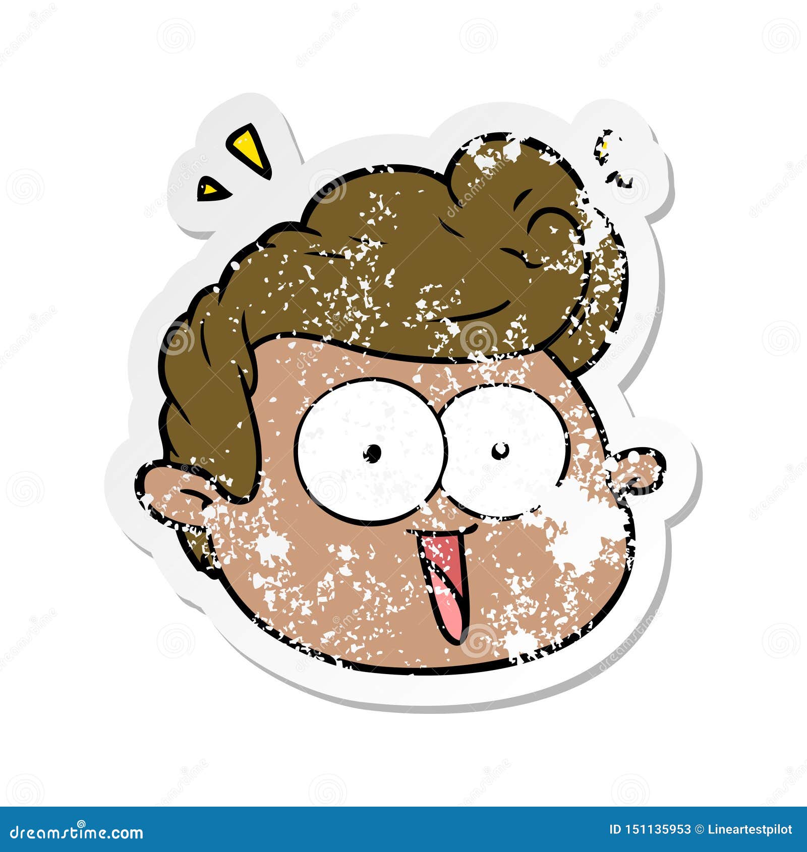 Face Of A Surprised Girl. Cartoon Style. Ink Drawing. Stock Image ...