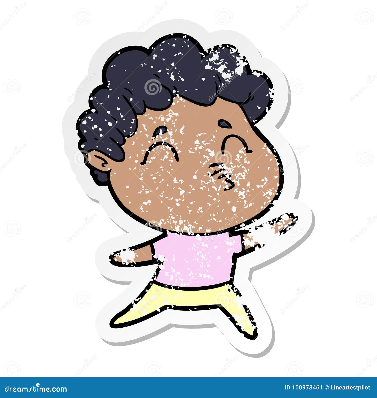 Man Male Pose Pouting Cartoon Sticker Stick Icon Decal Label Drawing ...