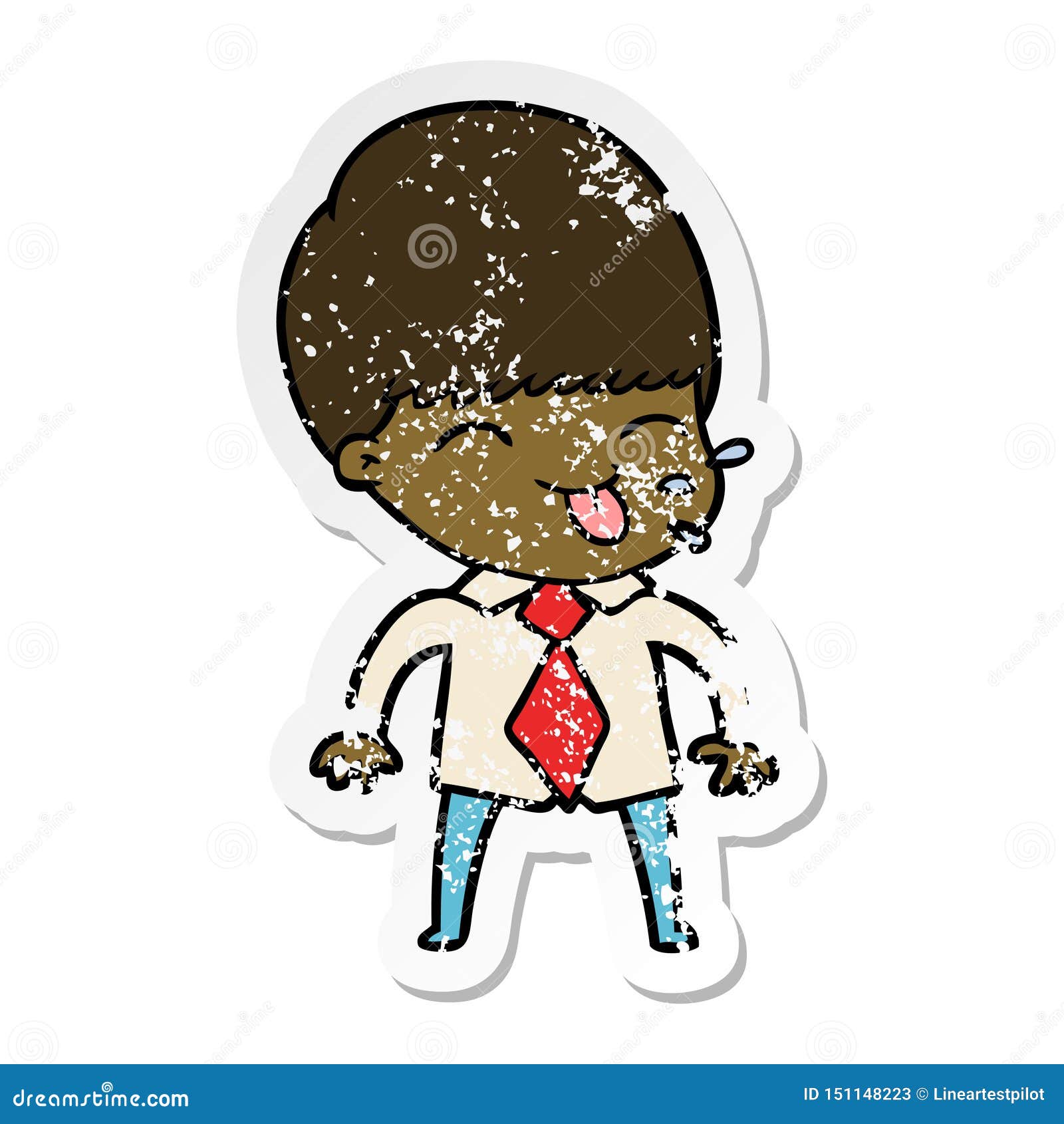 A Creative Distressed Sticker of a Cartoon Rude Man Stock Vector ...