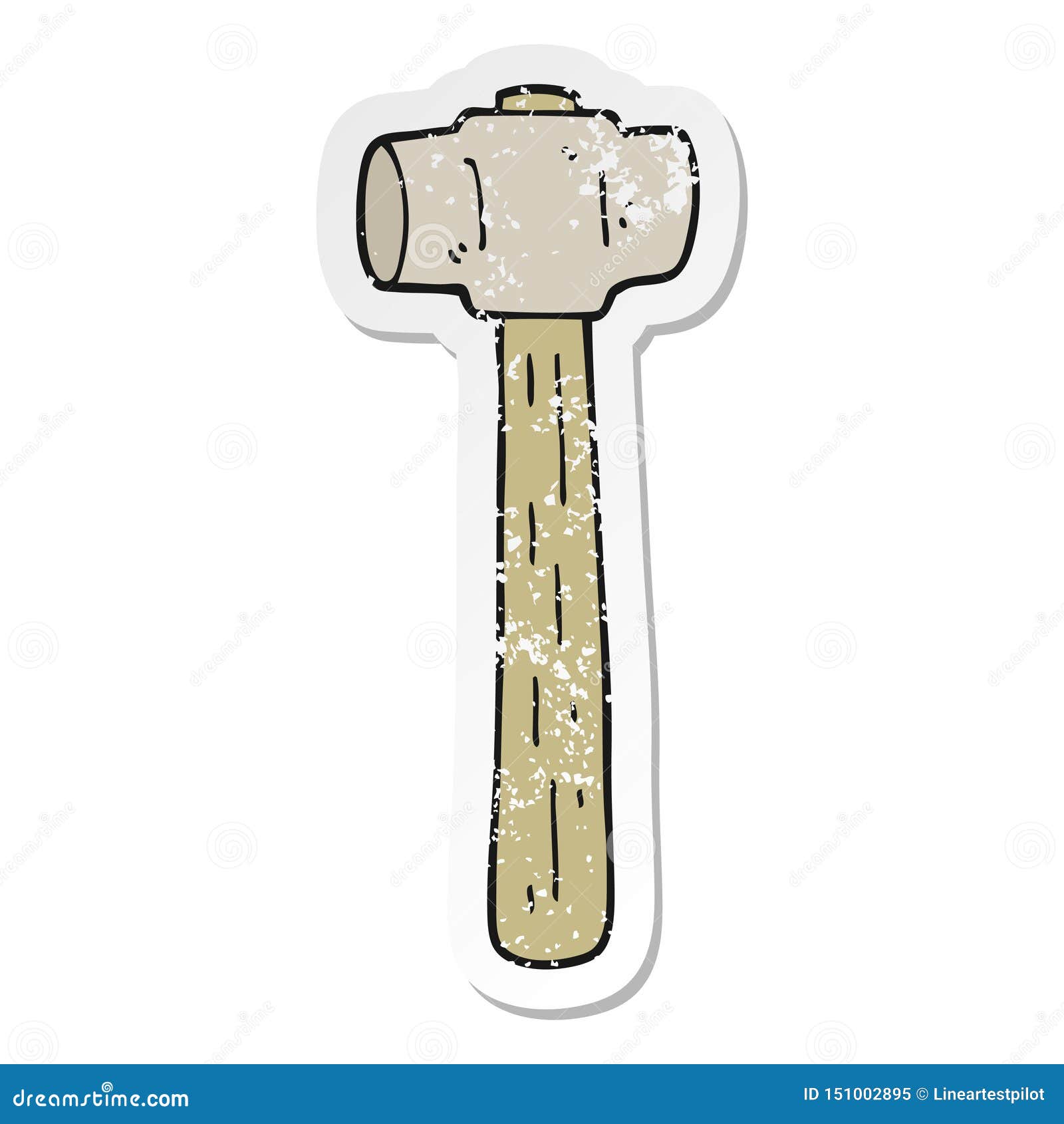 A Creative Distressed Sticker of a Cartoon Sledgehammer Stock Vector ...