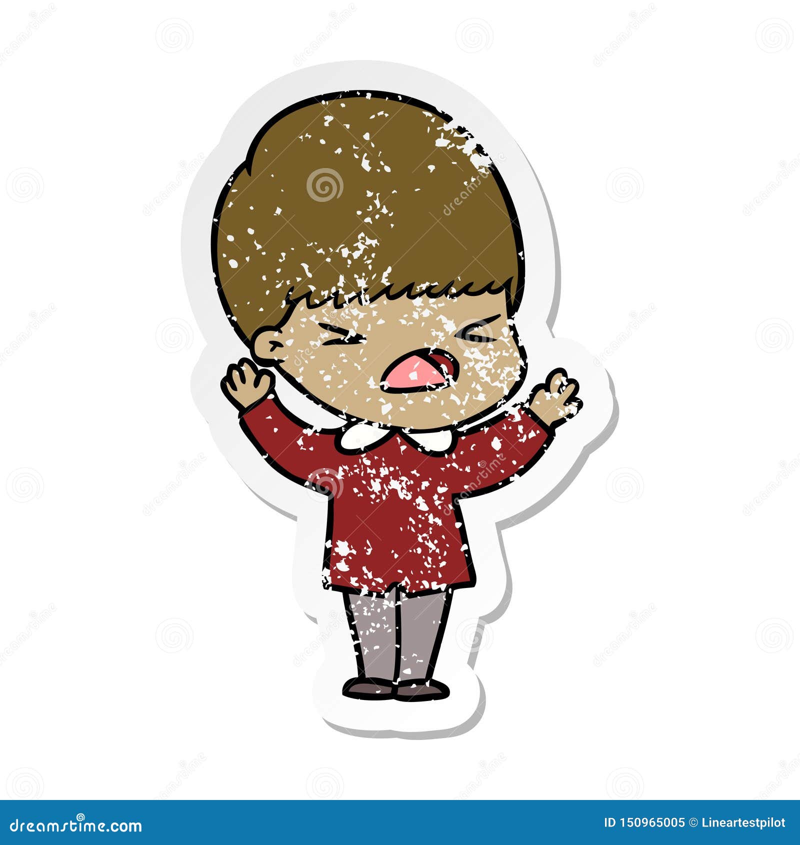 A Creative Distressed Sticker of a Cartoon Stressed Man Stock Vector ...