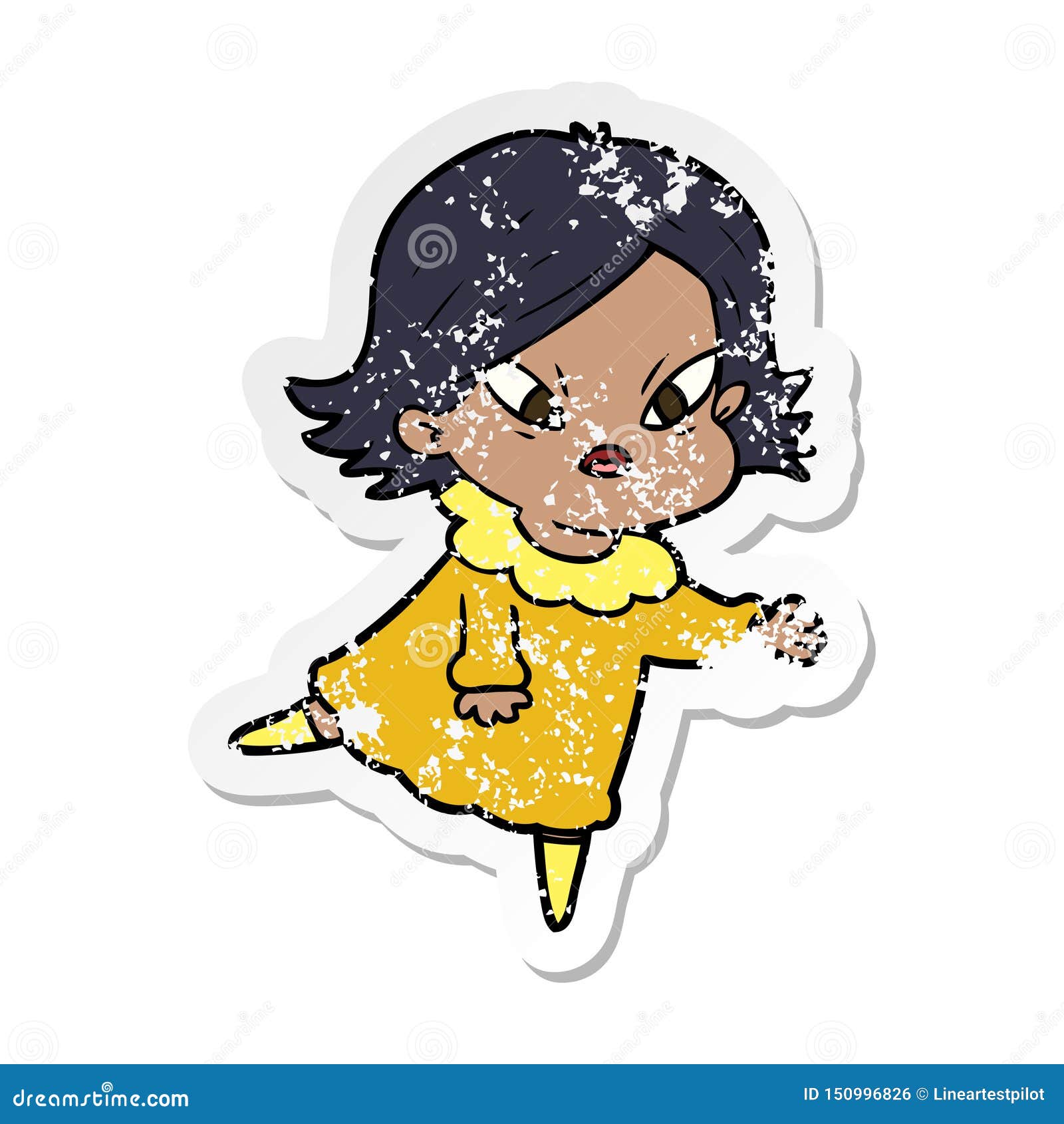 A Creative Distressed Sticker of a Cartoon Stressed Woman Stock Vector ...
