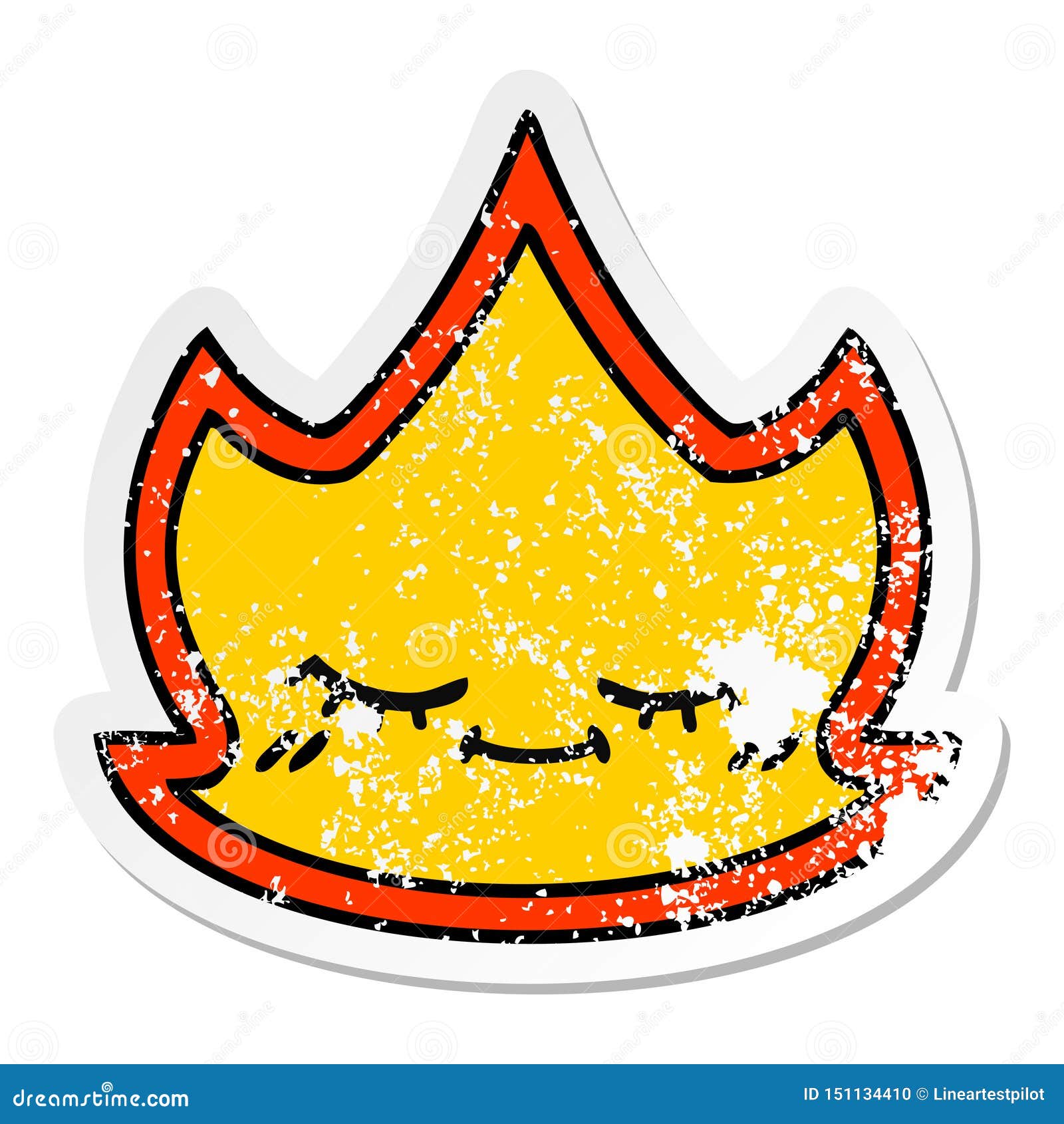 Cartoon Sticker Stick Icon Decal Label Fire Flame Heat Outdoors Cute ...