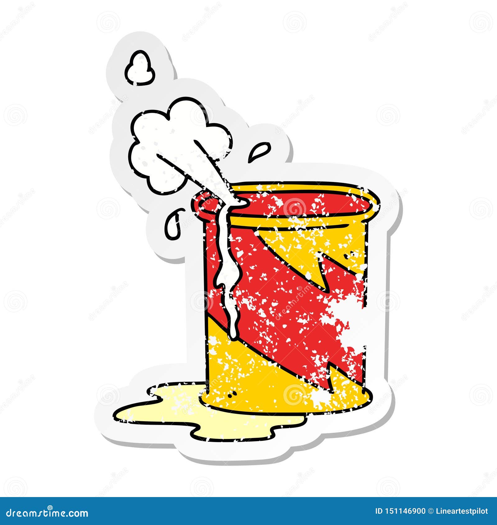 A Creative Distressed Sticker of a Quirky Hand Drawn Cartoon Exploding ...