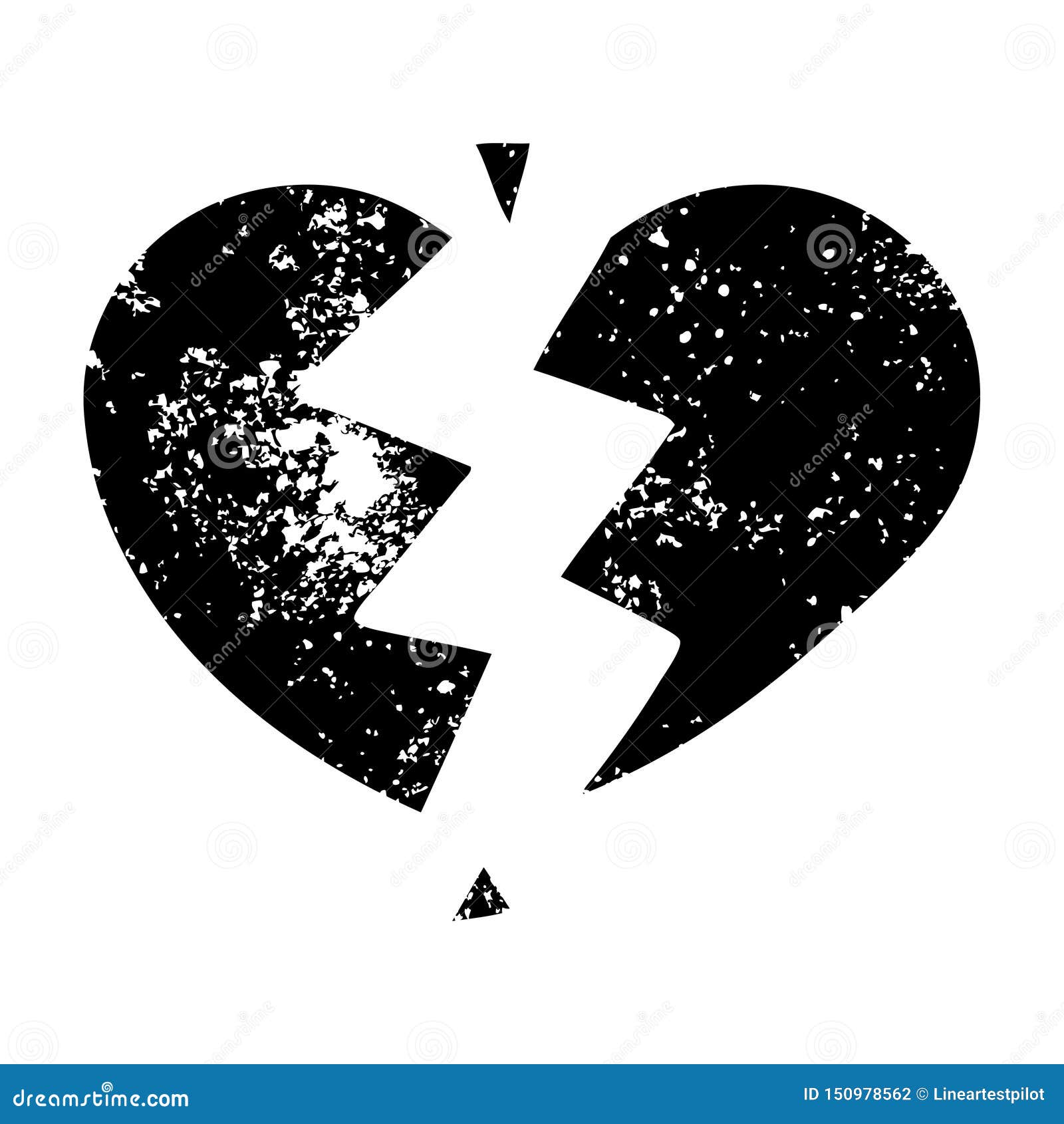 A Creative Distressed Symbol Broken Heart Stock Vector - Illustration ...