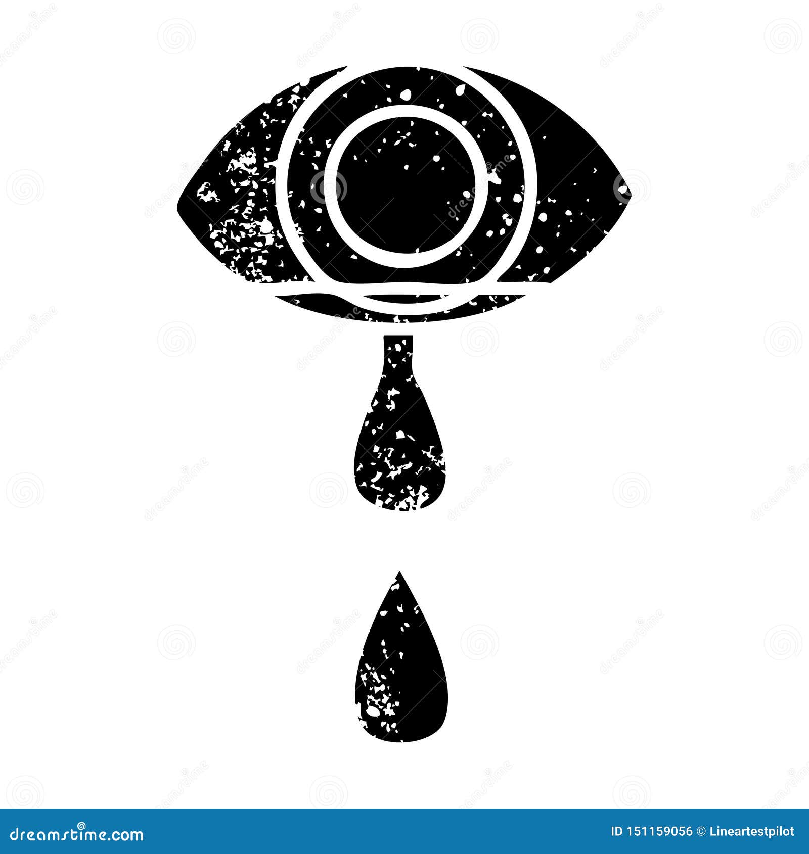 A Creative Distressed Symbol Crying Eye Stock Vector - Illustration of ...