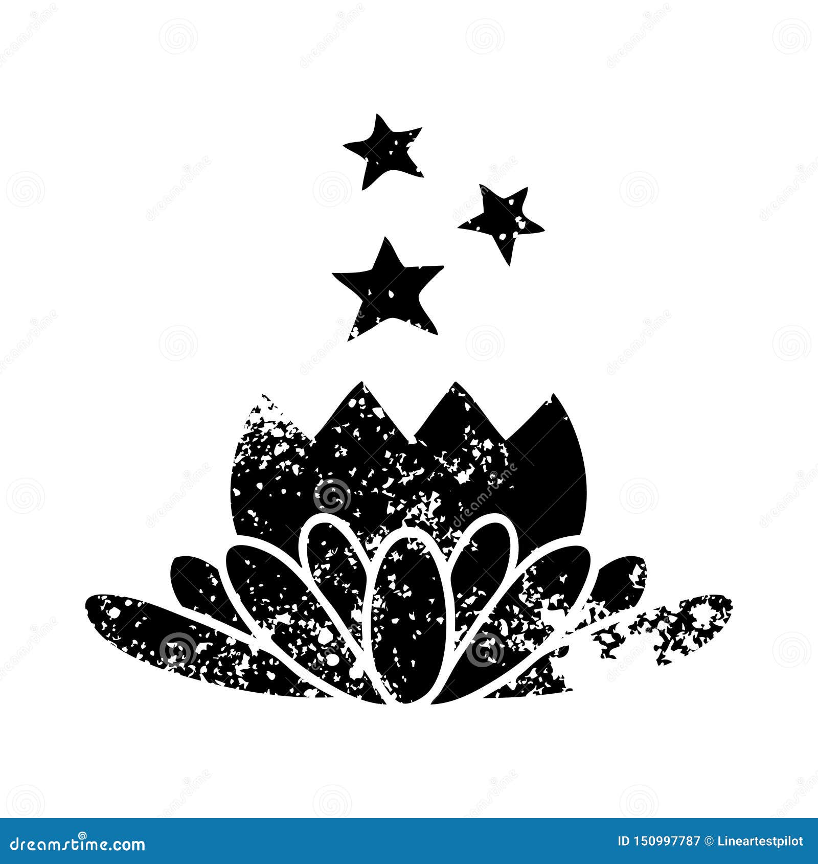 A Creative Distressed Symbol Flower Stock Vector - Illustration of ...