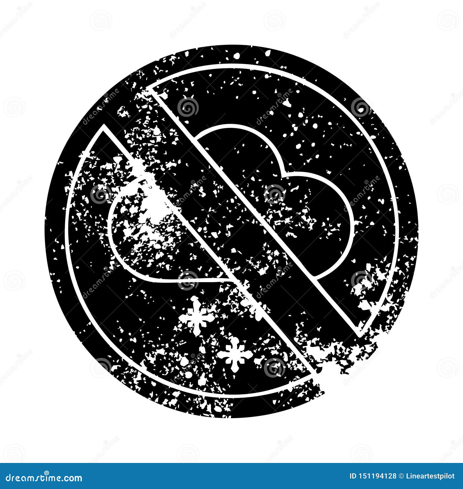 A Creative Distressed Symbol No Snow Allowed Sign Stock Vector ...