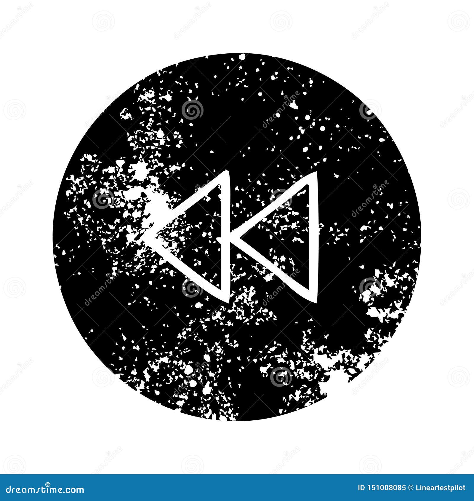 A Creative Distressed Symbol Rewind Button Stock Vector - Illustration ...