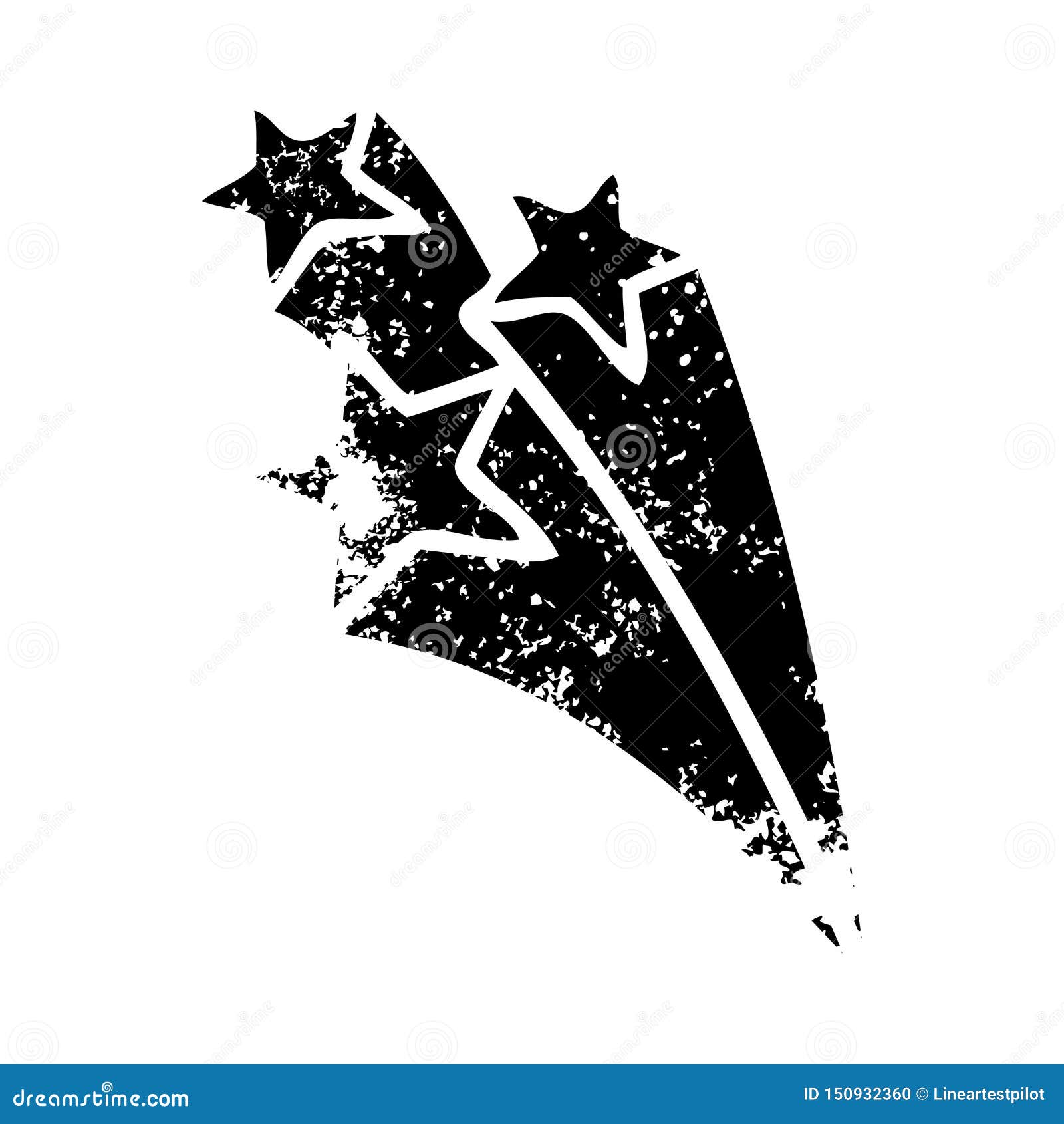 Set Of Shooting Stars. Collection Of Stars Silhouette. Vector ...