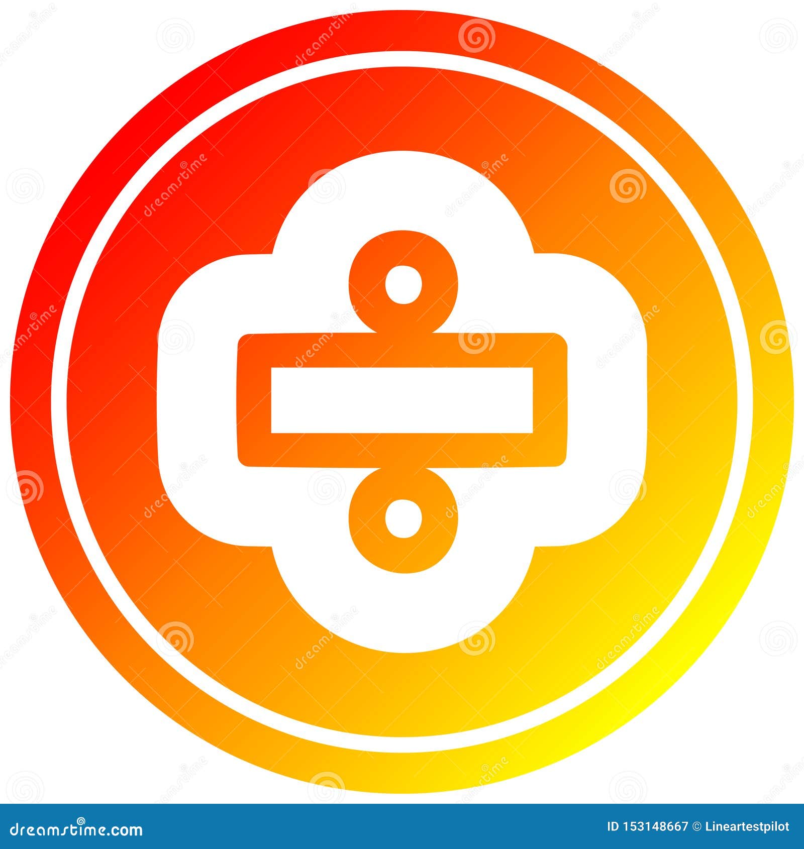 A Creative Division Sign Circular in Hot Gradient Spectrum Stock Vector ...
