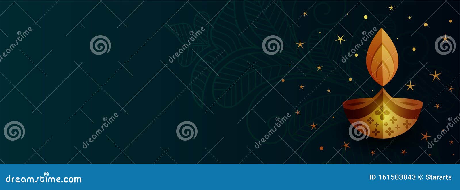 Creative Diwali Diya Banner with Text Space Stock Vector - Illustration ...