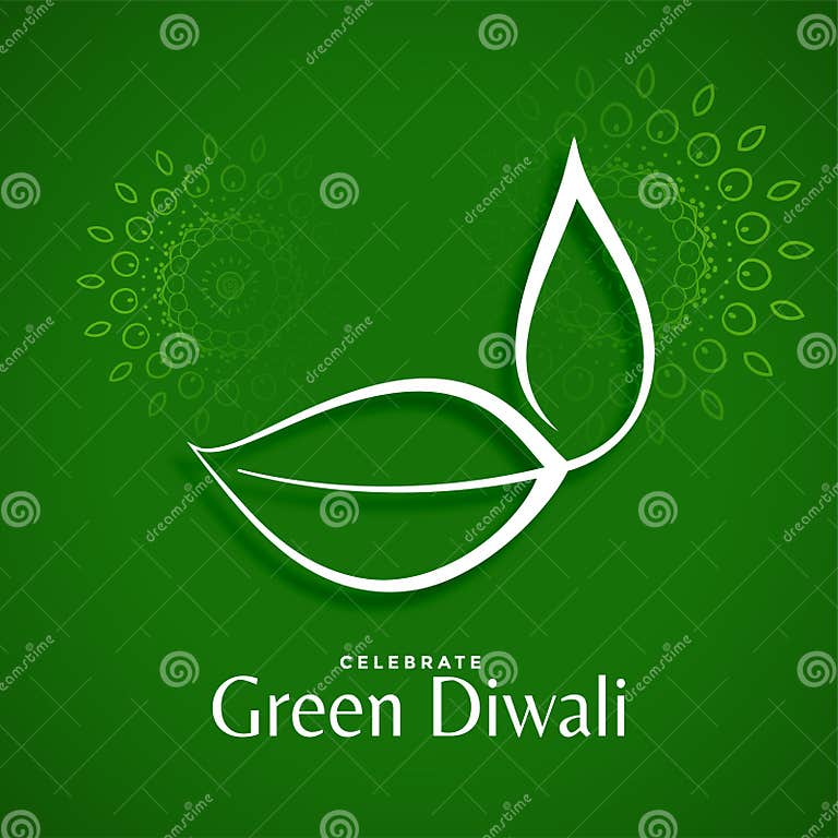 Creative Diwali Diya Design Made in Leaf Style Stock Vector ...