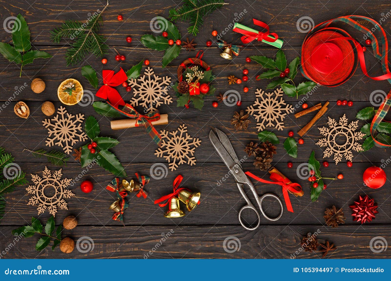 Handmade Tools for Making Christmas Gift Top View Stock Image - Image ...