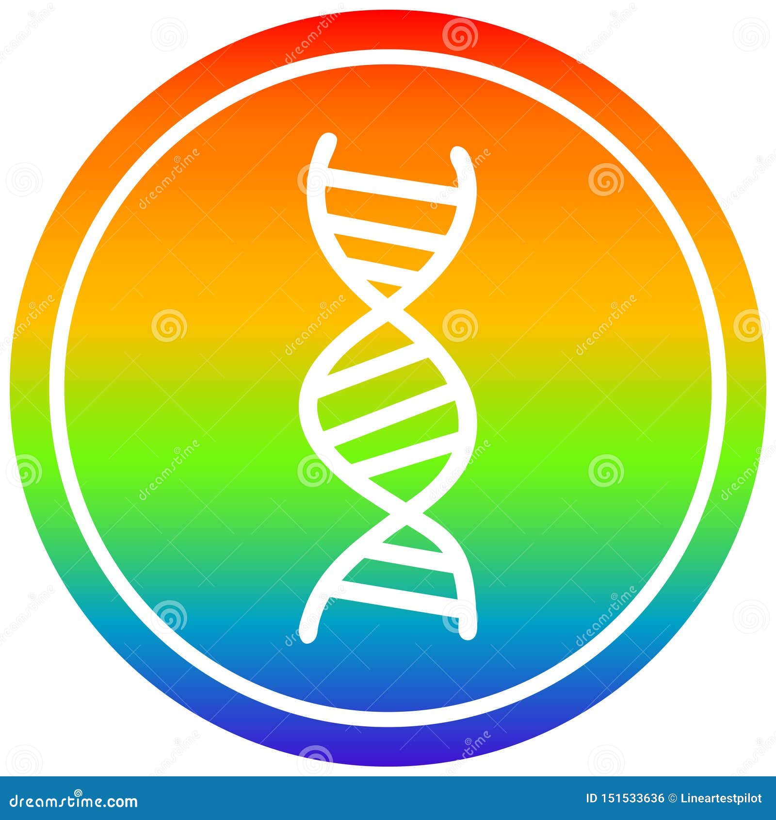 A Creative DNA Chain Circular in Rainbow Spectrum Stock Vector ...