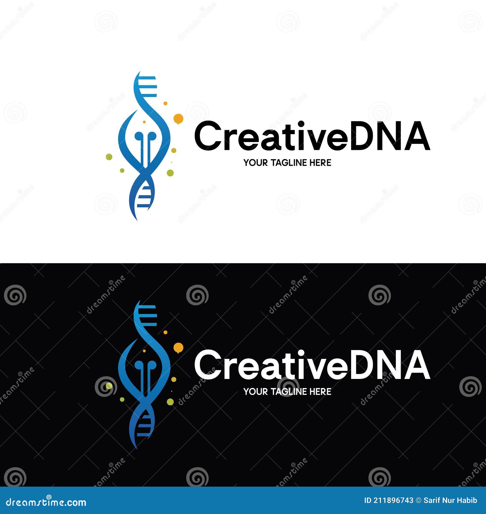 Creative DNA Logo Design Template Stock Vector - Illustration of cell ...