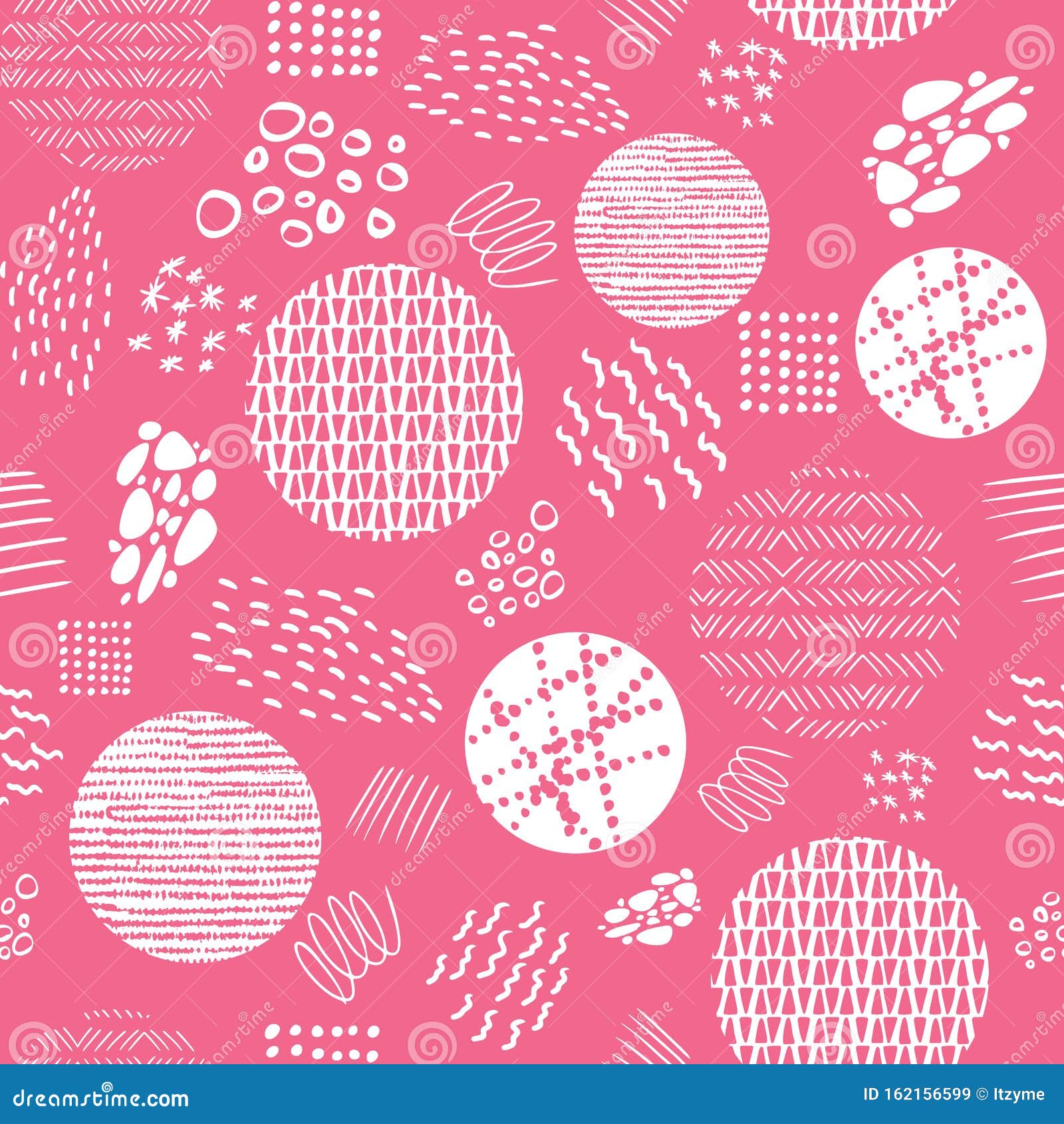 Creative Doodle Art with Differents Shapes and Textures . Seamless ...