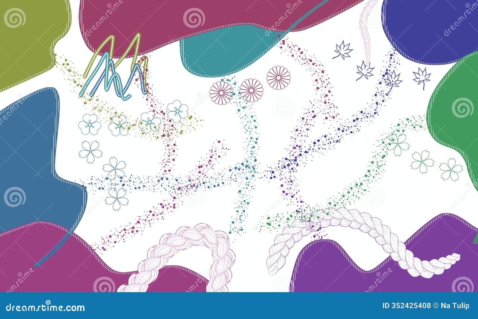 Creative Doodle Art Header with Different Shapes and Textures. Collage ...