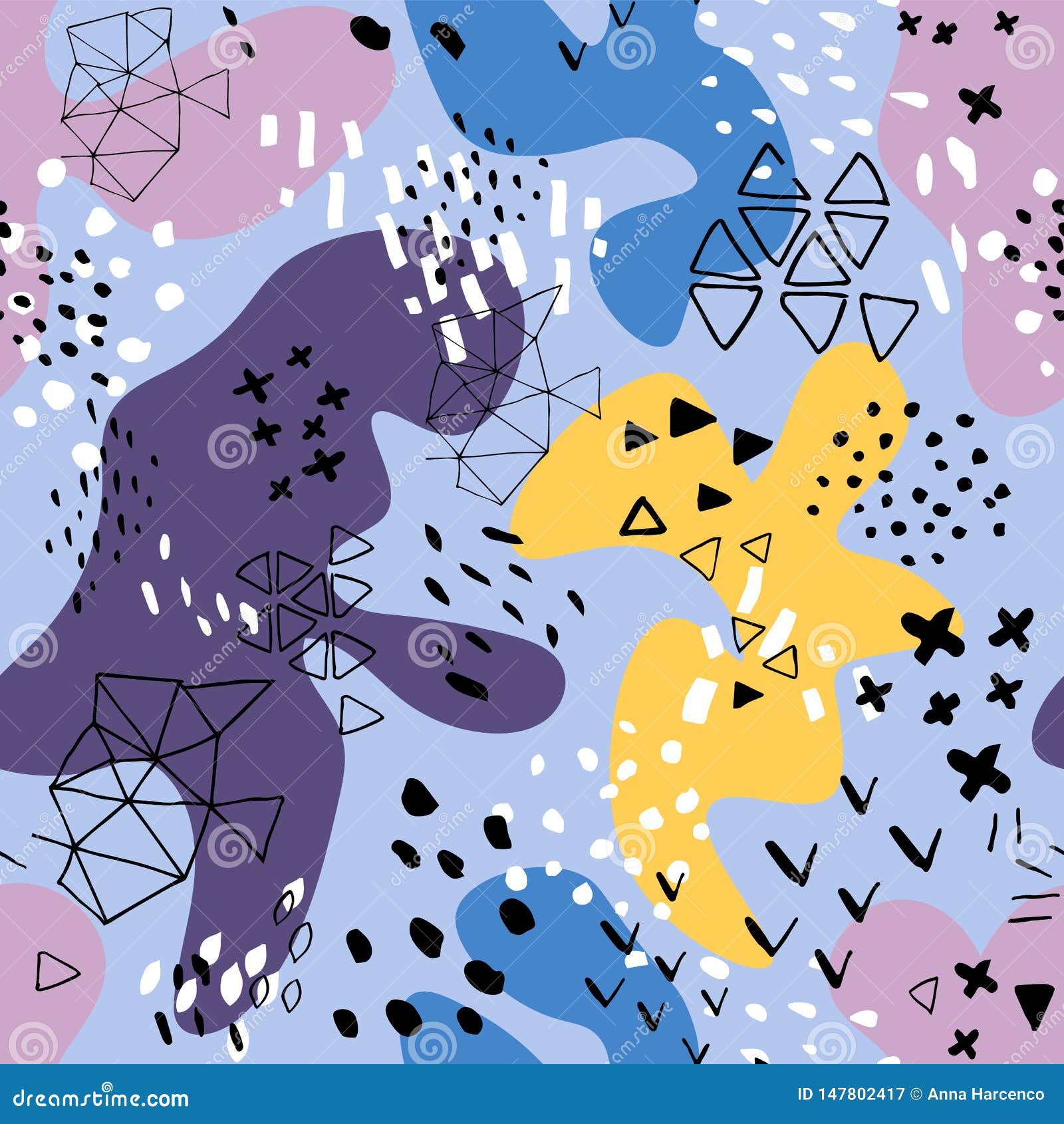 Creative Doodle Art Header with Different Shapes and Textures. Collage ...