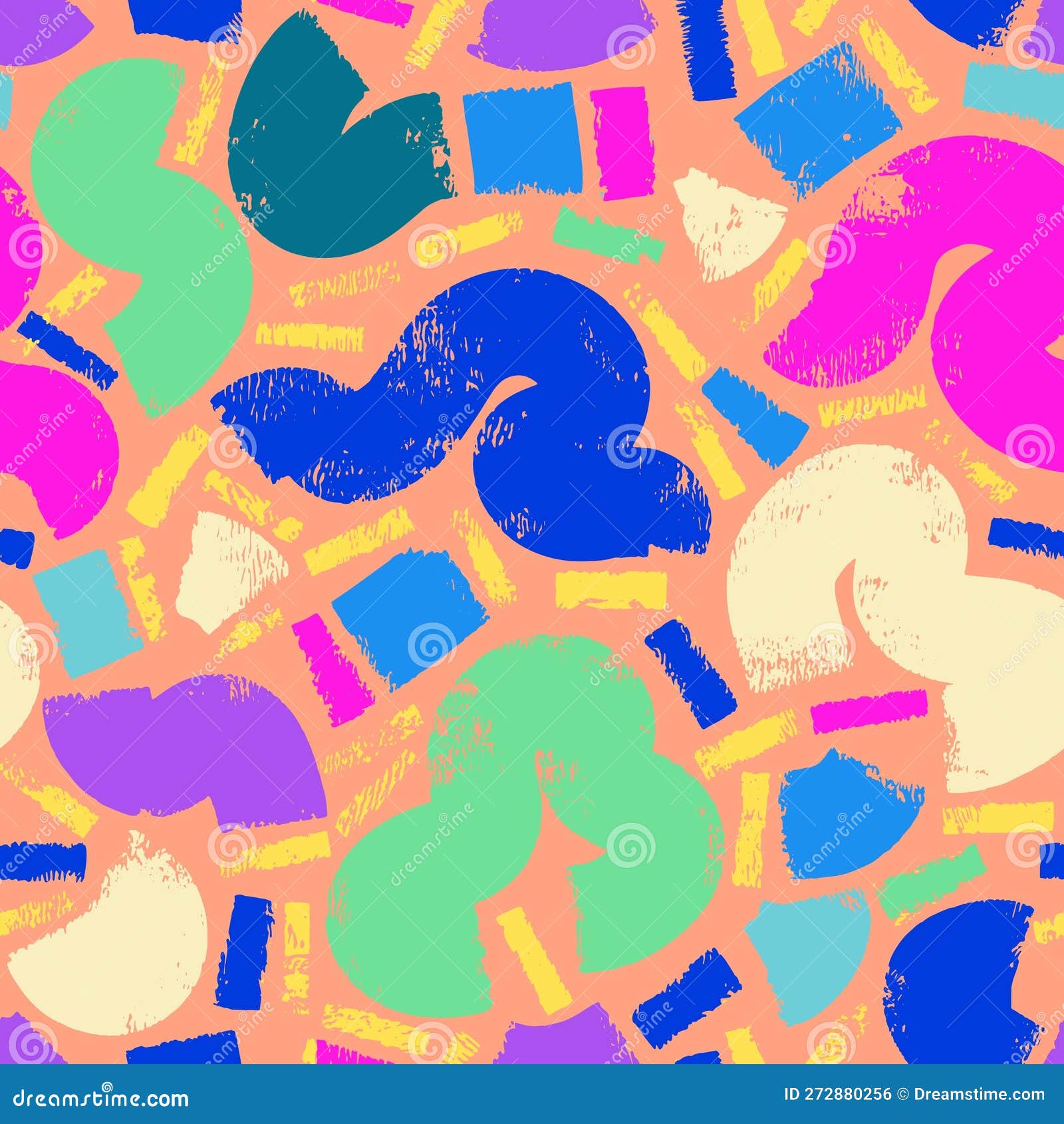 Creative Doodle Art Seamless Pattern with Different Shapes and Textures ...