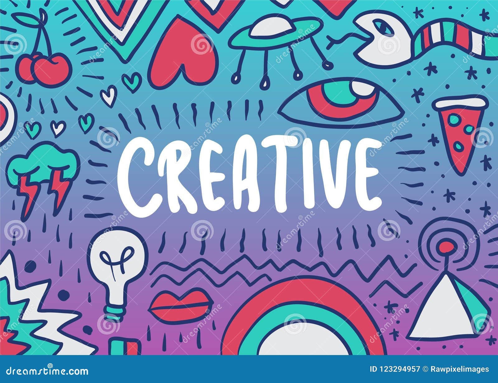 Creative Doodle Drawing Art Illustration Stock Vector - Illustration of ...