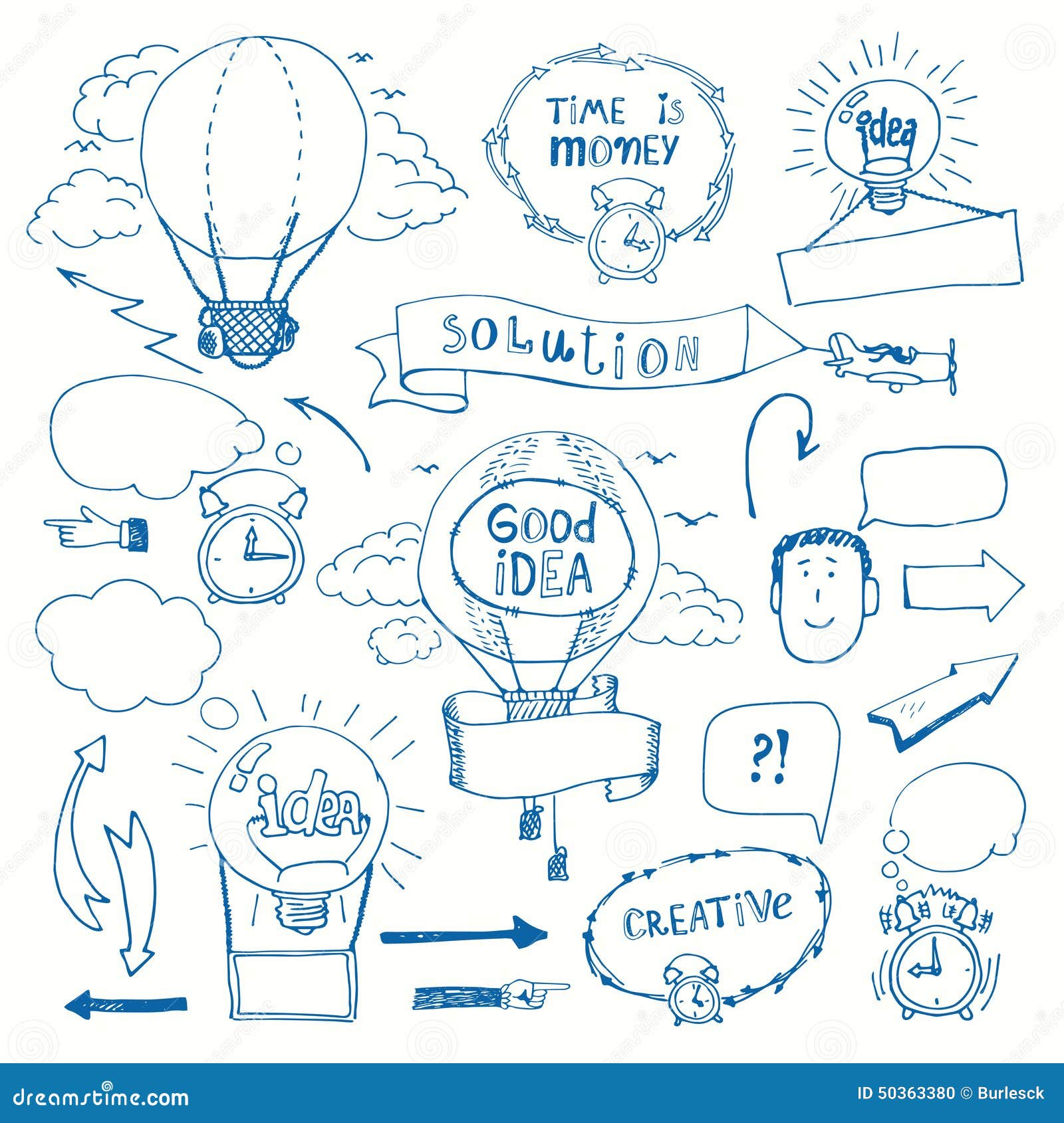 Creative Doodles Thinking Concept Stock Vector - Illustration of ...