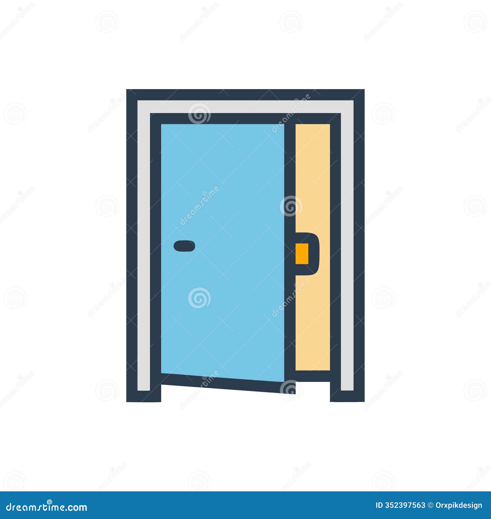Creative Door Illustration For Entryway Design Cartoon Vector ...