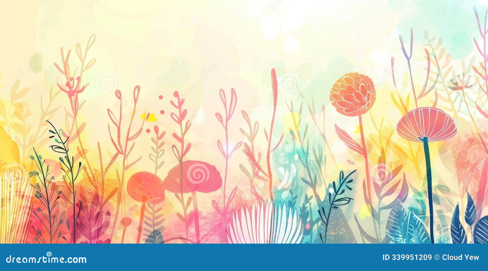 Creative Double Exposure Cartoon Background with Hand-drawn Elements ...