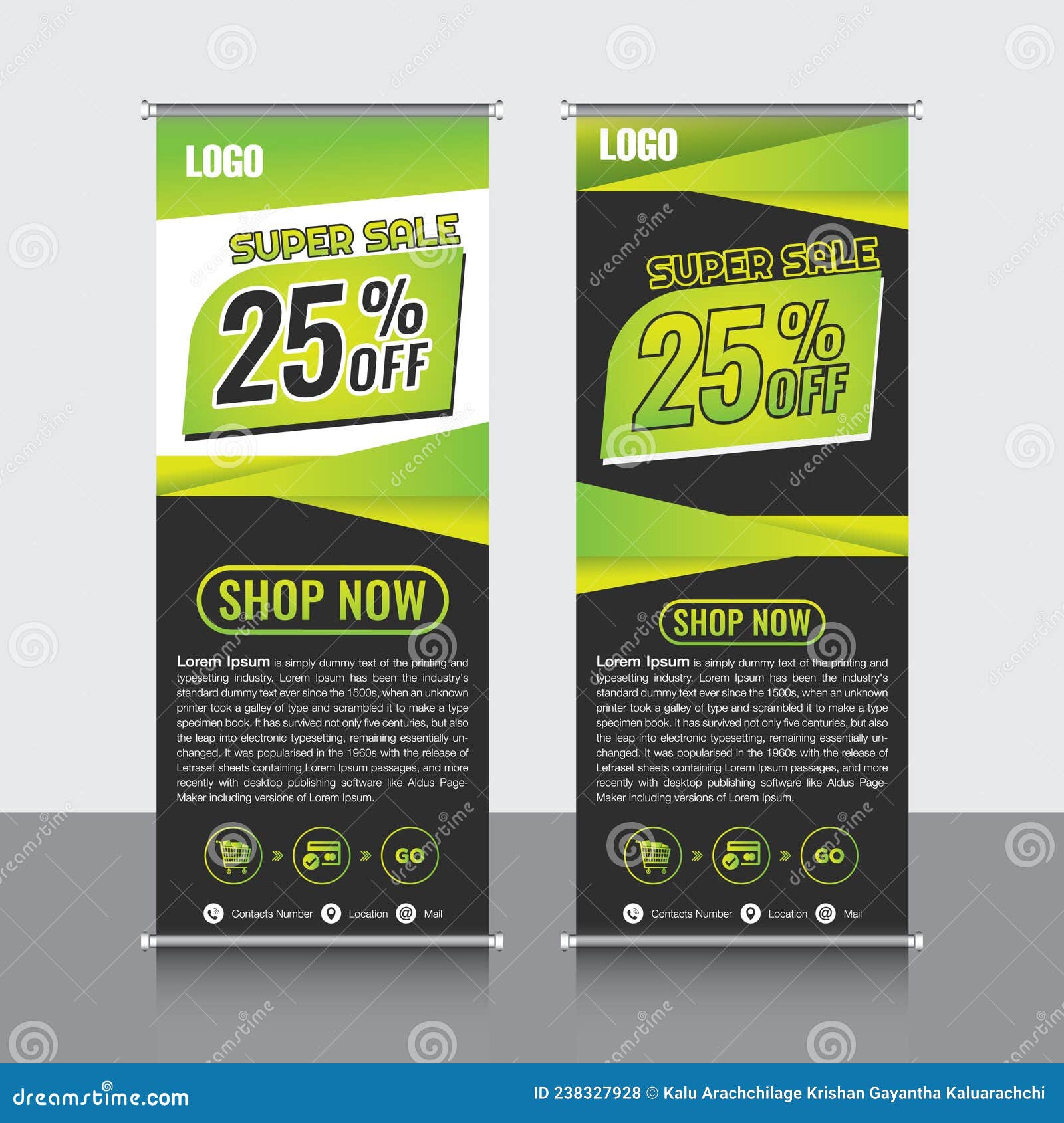 Creative Double Sided Vector Roll Up Banner Design. Vector, EPS Stock ...