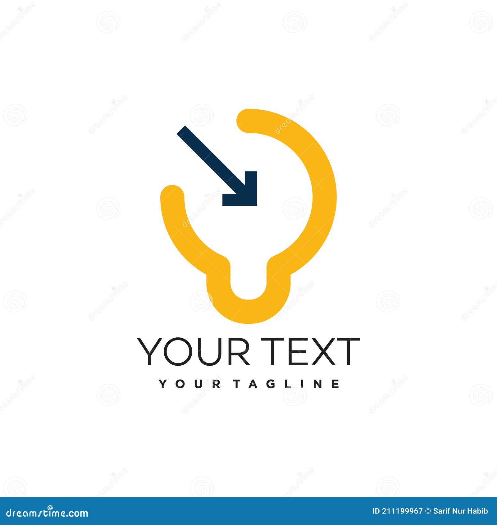 Creative Down Arrow Logo Design Template Stock Vector - Illustration of ...