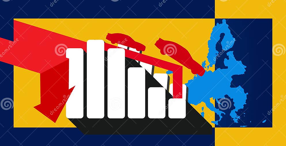Creative Downtrend Red Arrow, National Colors the European Union As ...