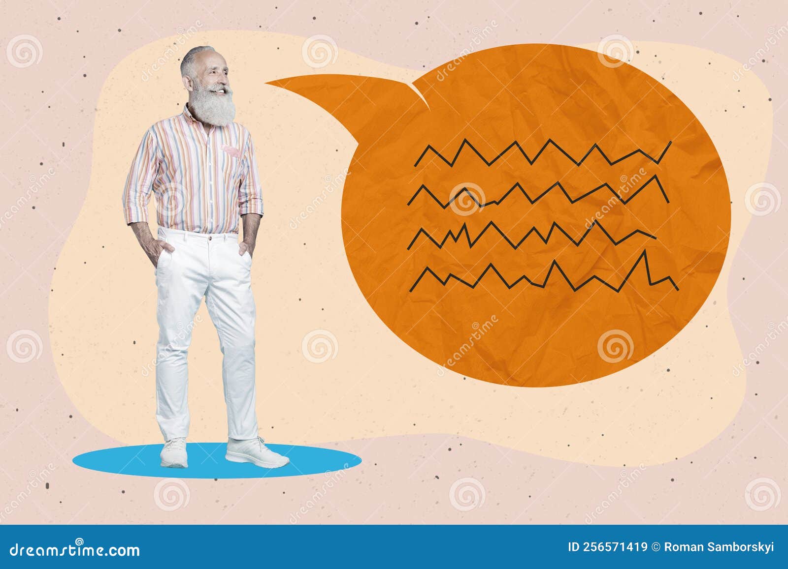 Creative Drawing Collage Picture of Confident Cheerful Relaxed ...