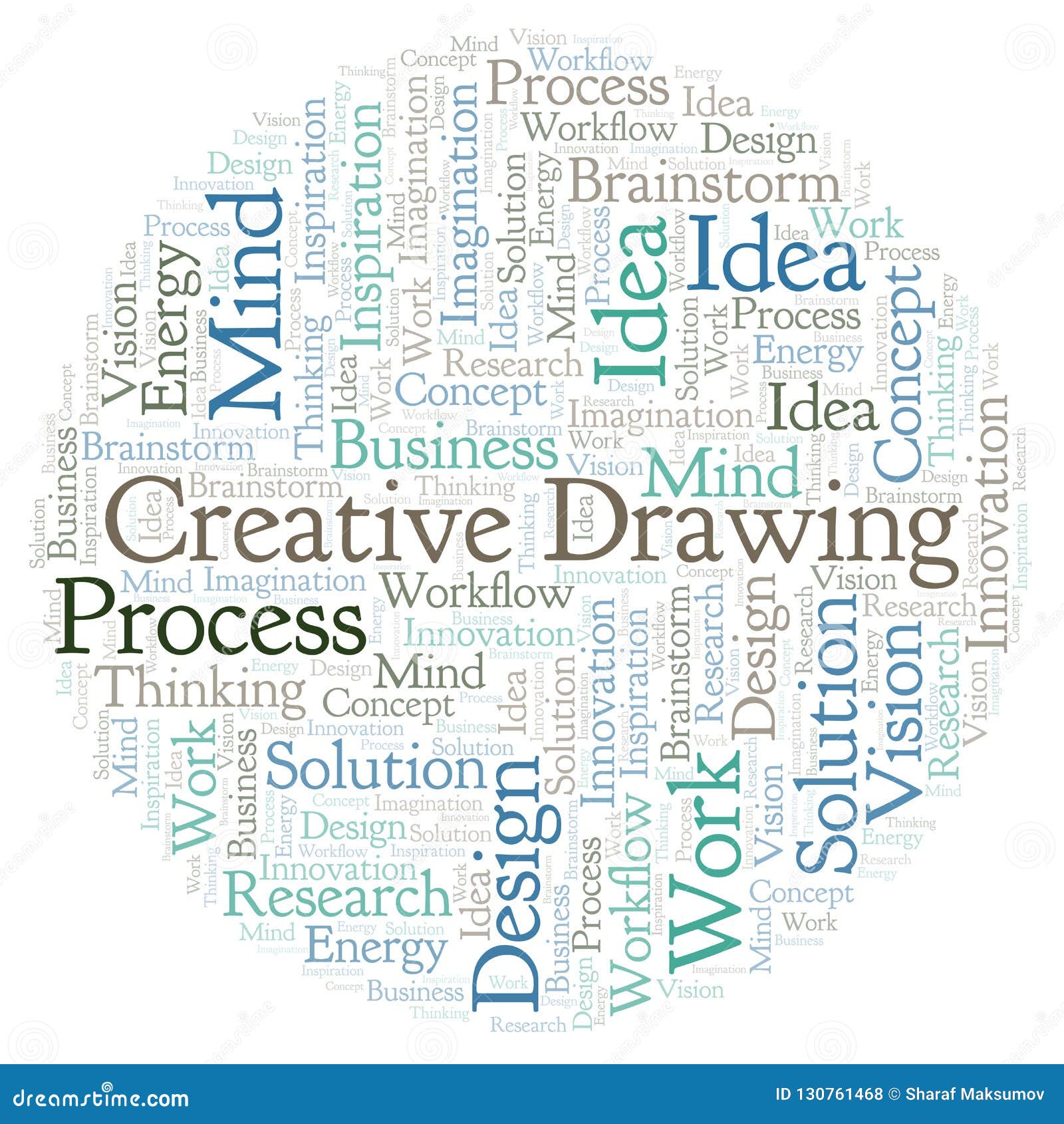 Creative Drawing Word Cloud, Made with Text only. Stock Illustration ...