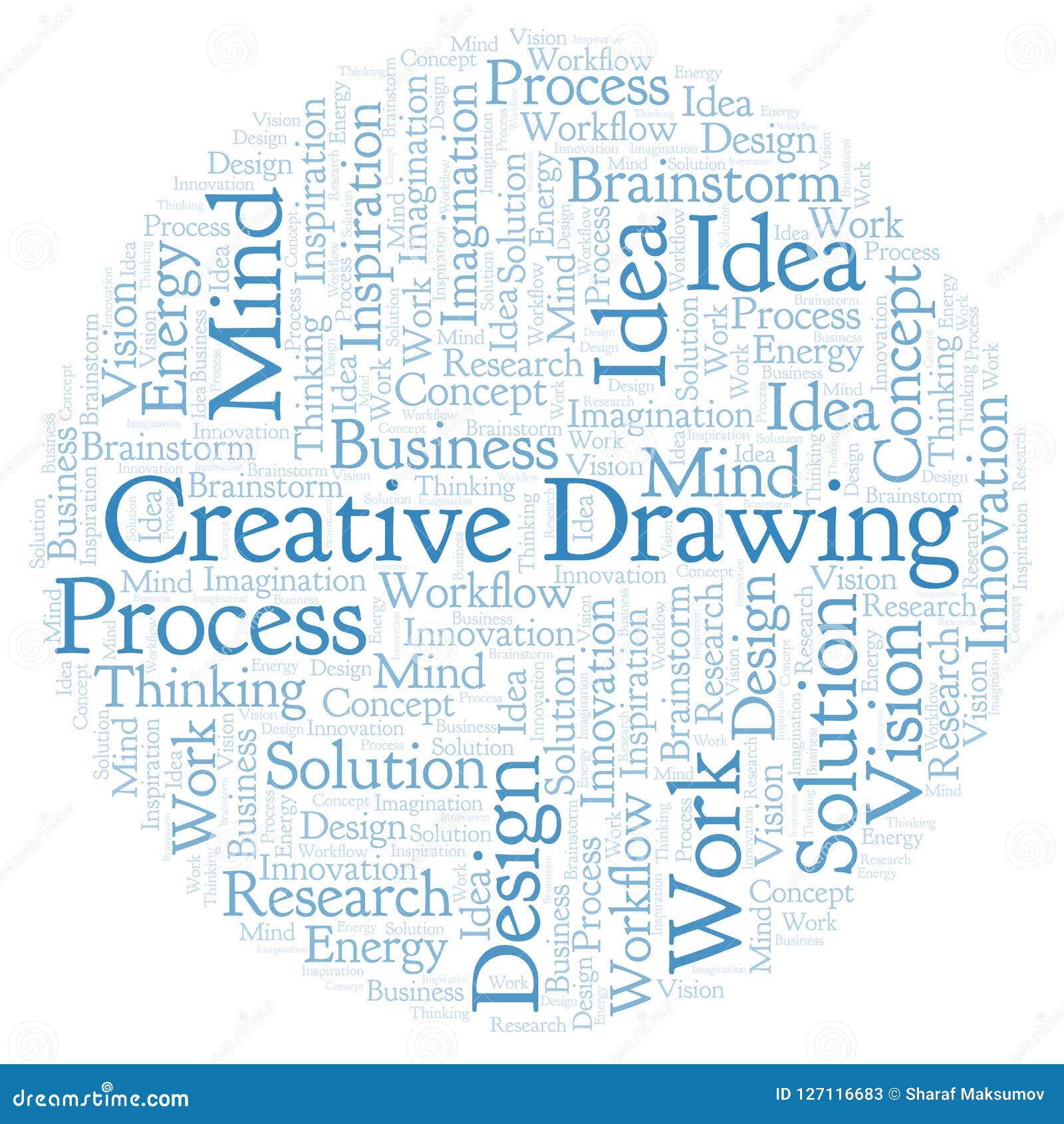 Creative Drawing Word Cloud, Made with Text only. Stock Illustration ...