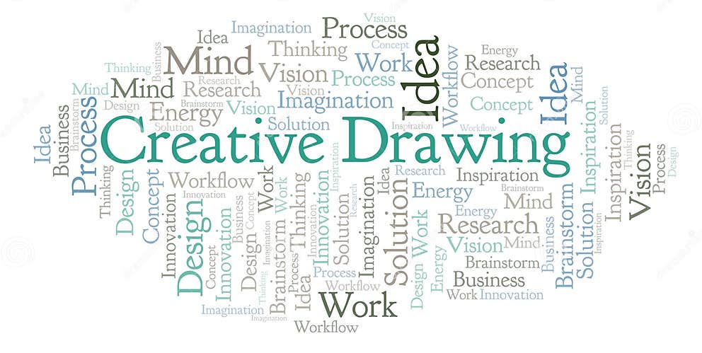 Creative Drawing Word Cloud, Made with Text only. Stock Illustration ...