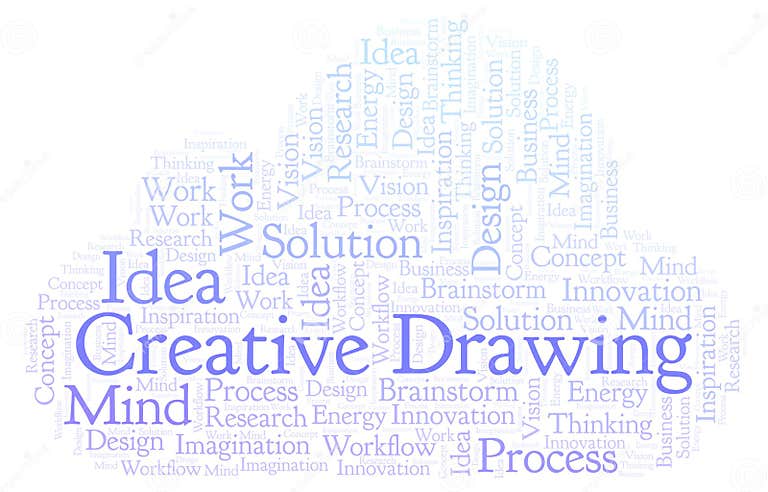 Creative Drawing Word Cloud, Made with Text only. Stock Illustration ...