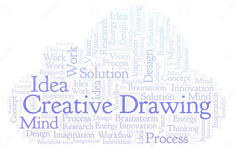 Creative Drawing Word Cloud, Made with Text only. Stock Illustration ...