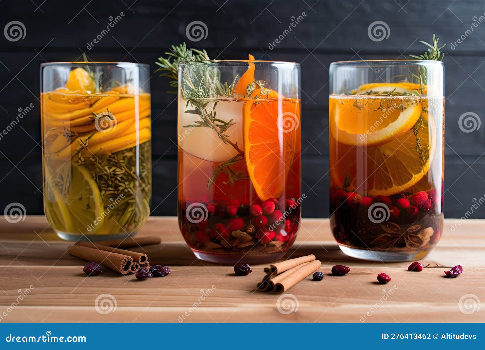 Creative Drinks Made with Fruits, Herbs, and Spices Stock Photo - Image ...