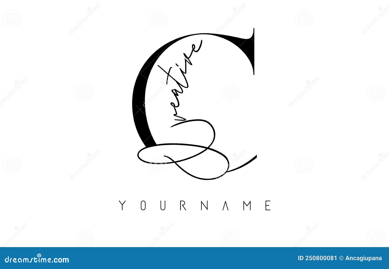 Creative E Logo with Cuts and Handwritten Text Concept Design. Letter ...