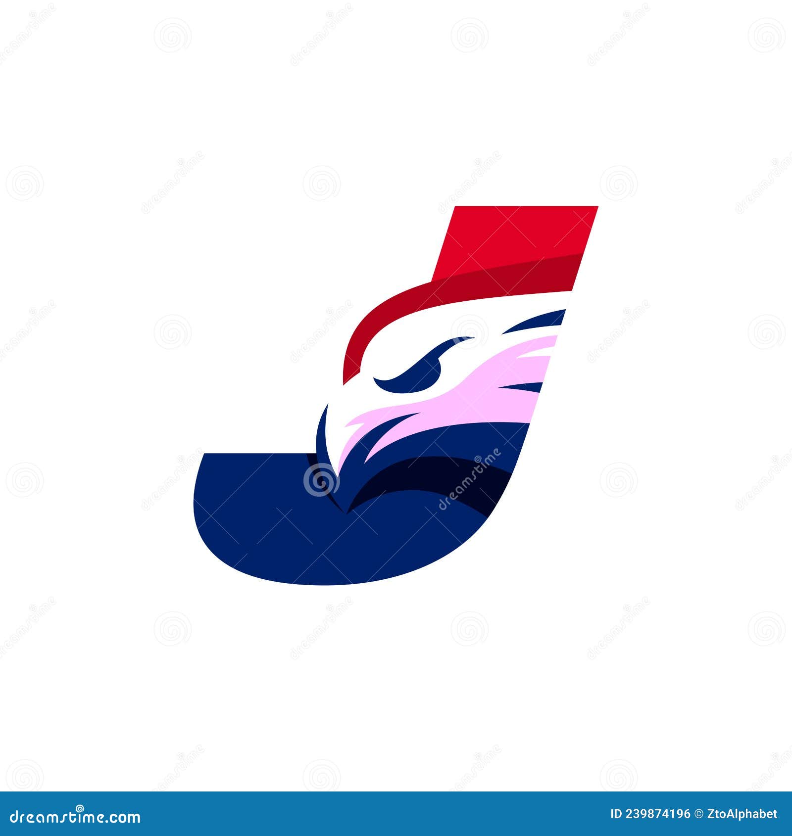 Hawk Letter J Bird Logo Template Stock Vector - Illustration of label ...