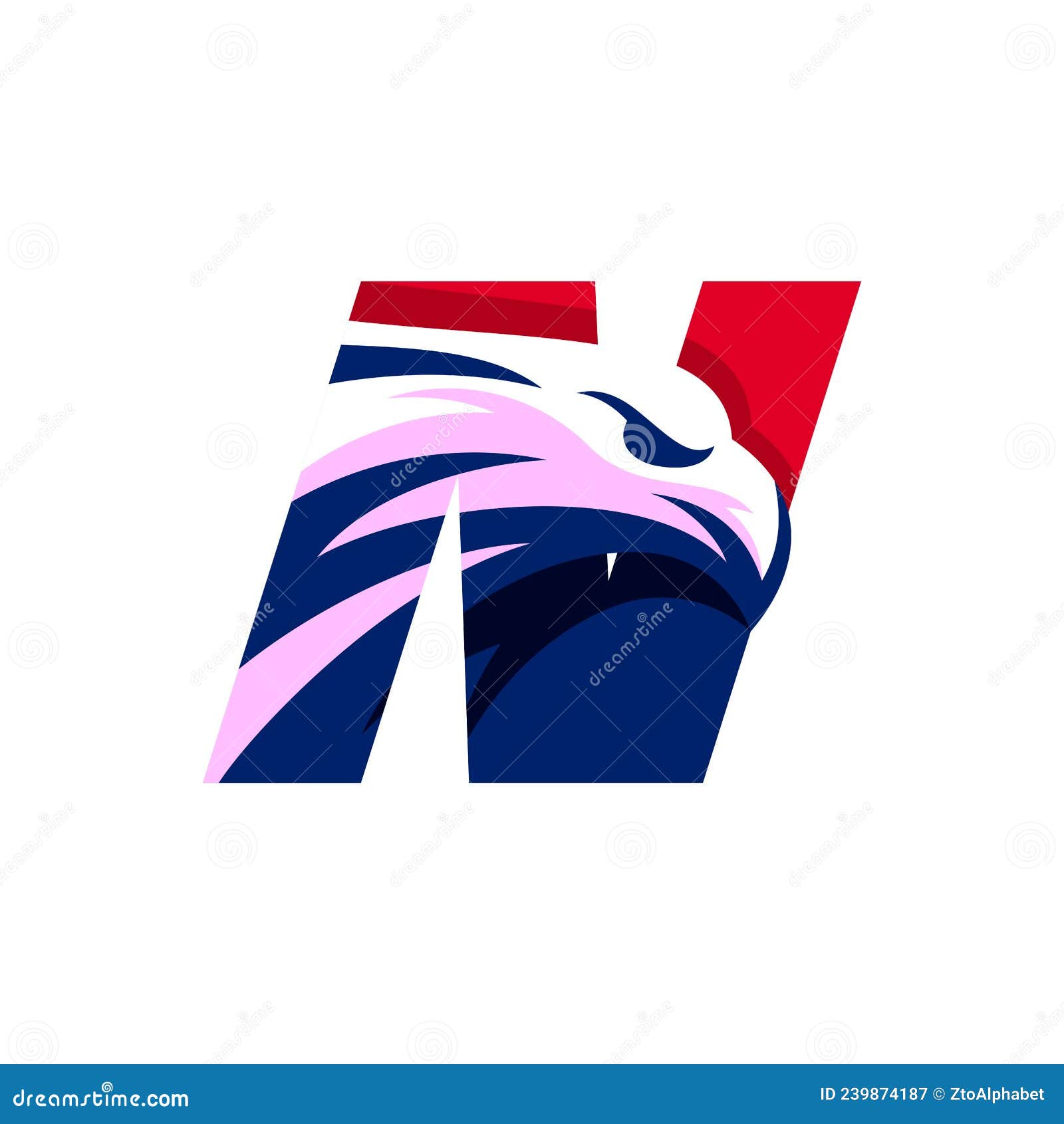 Hawk Letter N Bird Logo Template Stock Vector - Illustration of label ...