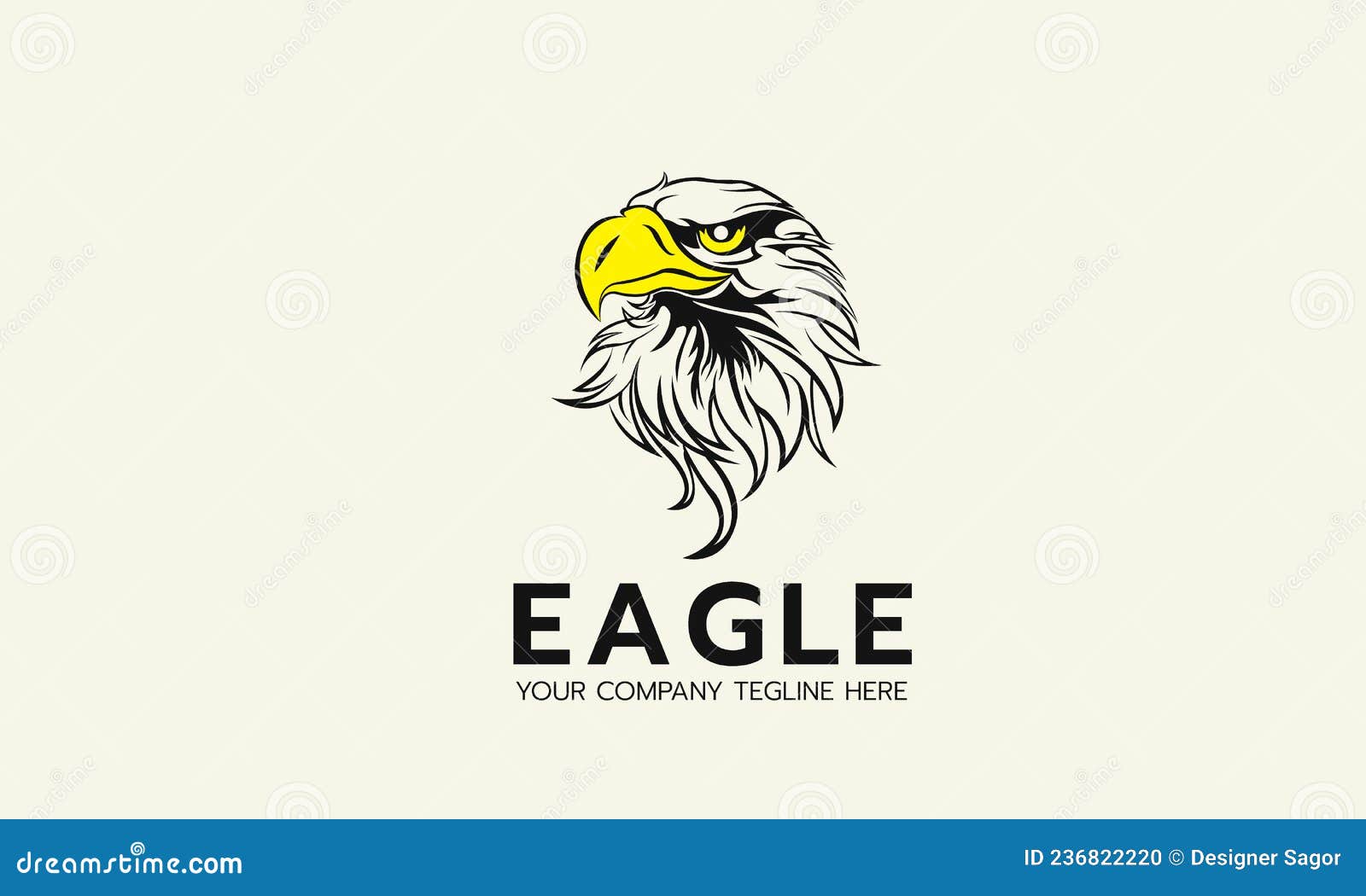 Minimal and Unique Iconic Eagle Logo Design Stock Vector - Illustration ...