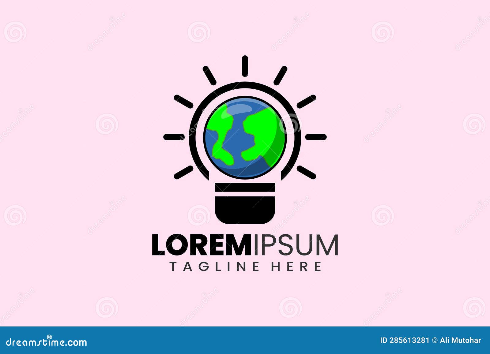 Creative Earth Bulb Logo Designs Inspiration Stock Vector ...