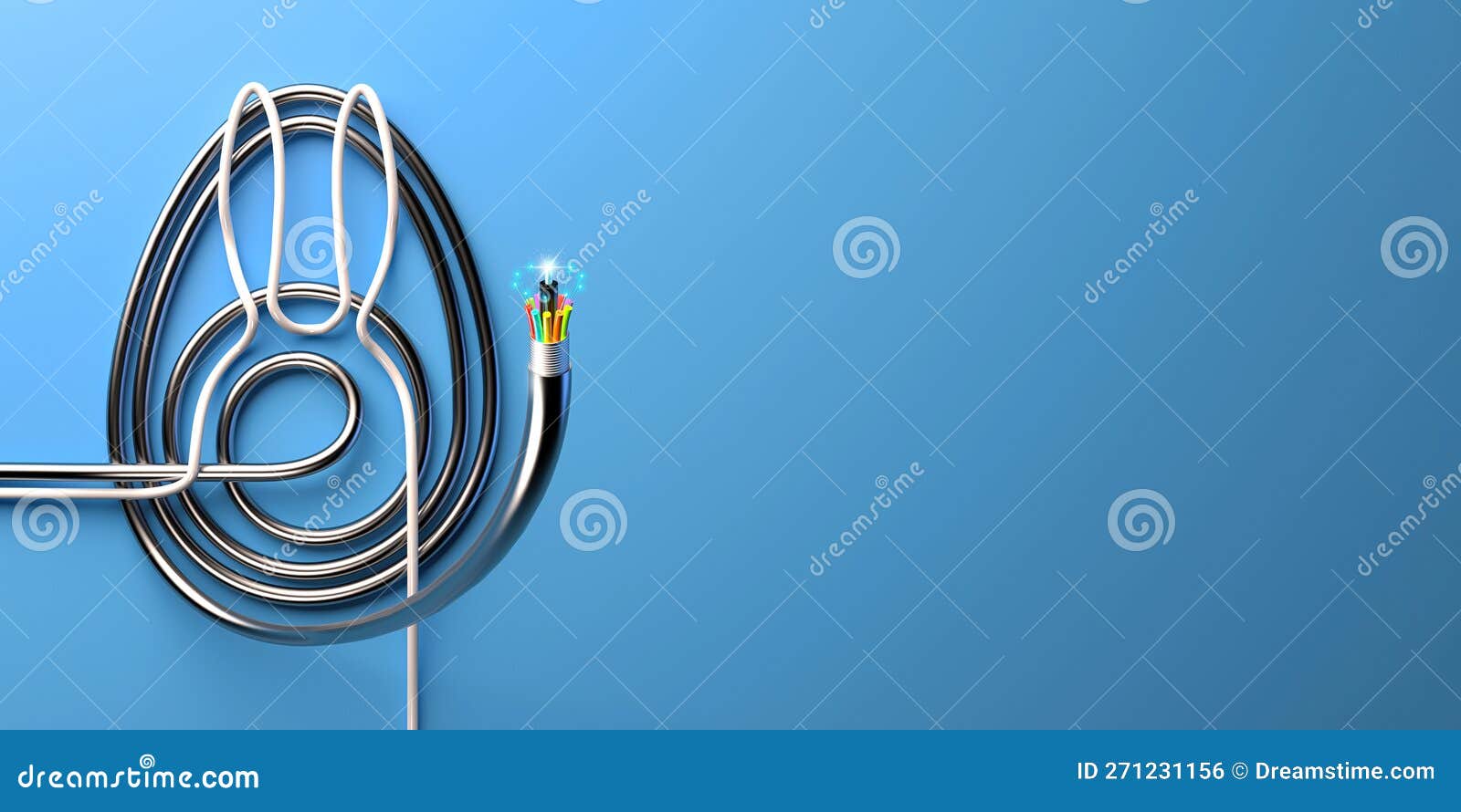 Creative Easter Design Template with an Egg Shaped Fiber Optic Cable ...