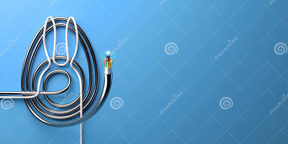 Creative Easter Design Template with an Egg Shaped Fiber Optic Cable ...