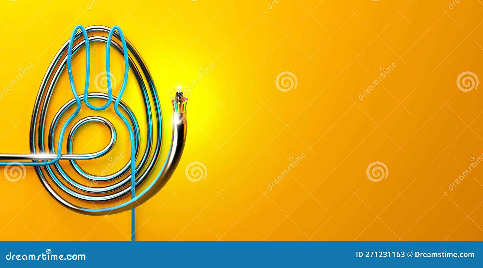 Creative Easter Design Template with an Egg Shaped Fiber Optic Cable ...