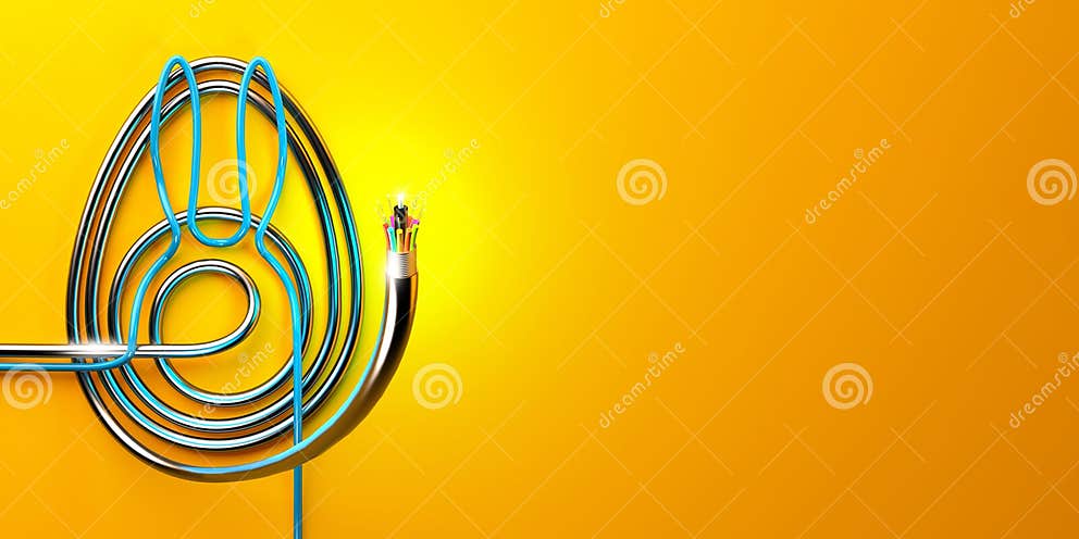 Creative Easter Design Template with an Egg Shaped Fiber Optic Cable ...