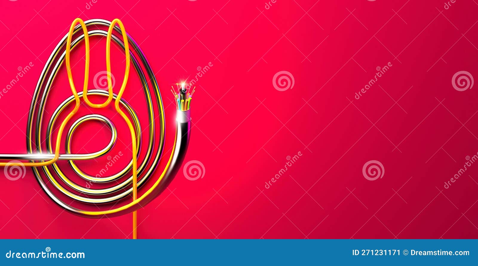 Creative Easter Design Template with an Egg Shaped Fiber Optic Cable ...